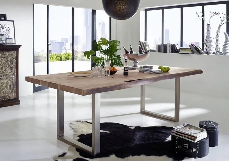 Bighome - METALL Stôl 300x110 cm, akáciový nábytok