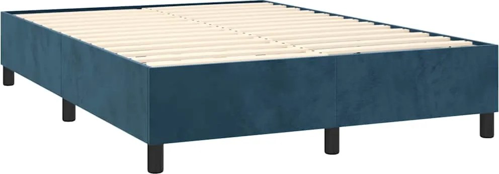 Box spring postel s matrací tmavě modrá 140x190 cm samet 3129331