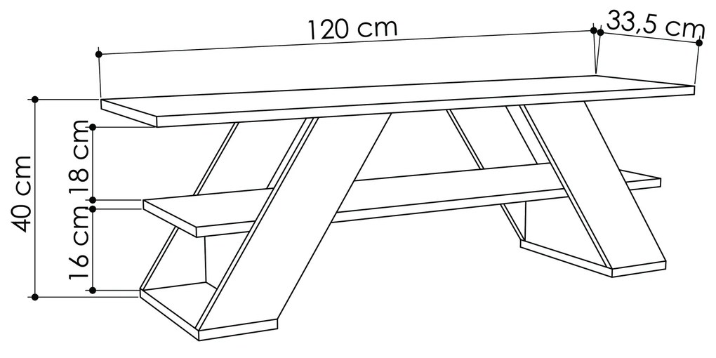 TV stolek Farfalla 120 cm dub přírodní