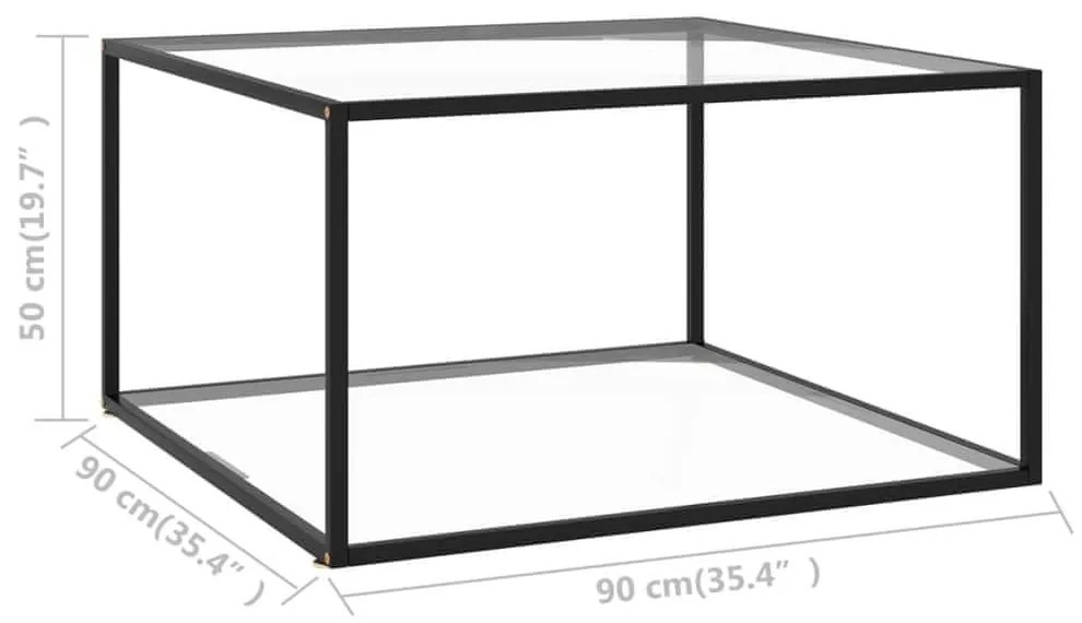 Petromila Konferenční stolek černý s tvrzeným sklem 90 x 90 x 50 cm