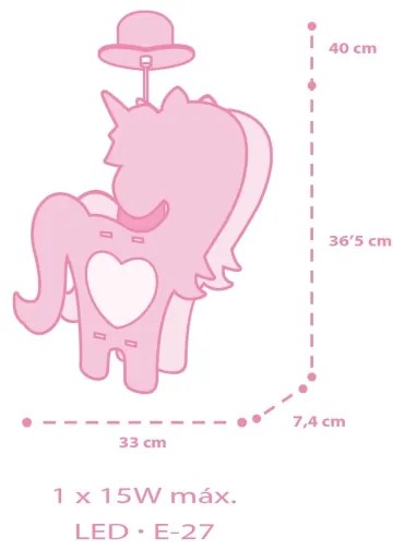 Dalber 41597 - Dětský lustr UNICORN 1xE27/15W/230V