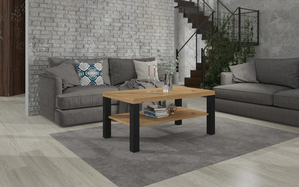 ADRK Furniture Konferenční stolek SVEN 115x65 CT-Sve-ART+BM-H075