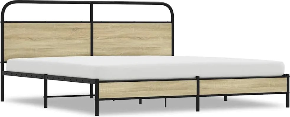 Kovový rám postele bez matrace dub sonoma 180 x 200 cm 3318684