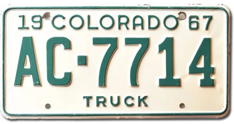Americká SPZ Colorado 1967 Truck AC-7714