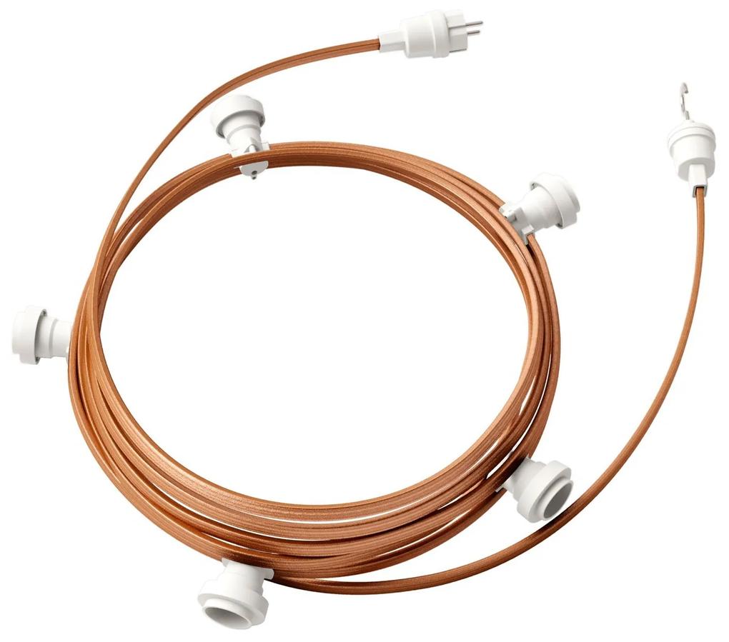 creative cables Hotový světelný řetěz LUMET 7,5 m je sestavený z 5 bílých objímek, háčku a zástrčky Barva kabelu: Černá - CM04