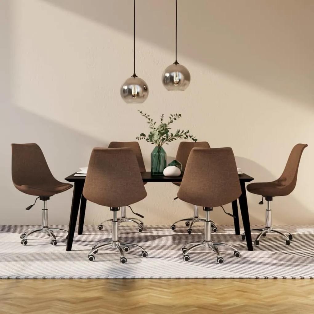 vidaXL Otočné jídelní židle 6 ks textil [3085390] Barva: světle šedá