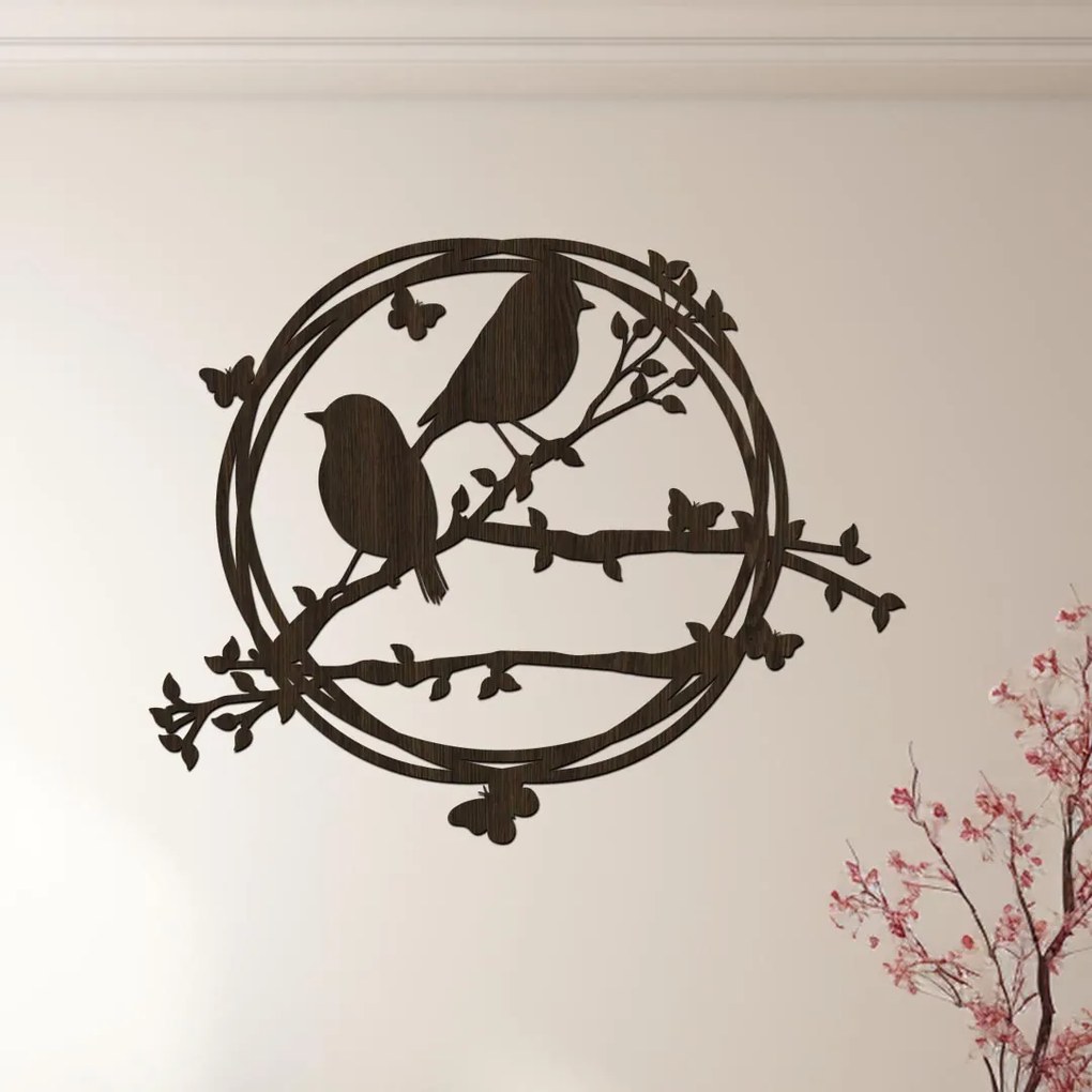 dřevo života Dřevěný věnec Ptáčci Zvolte barvu dekoru: Buk, Zvolte rozměr Ø (cm): 30
