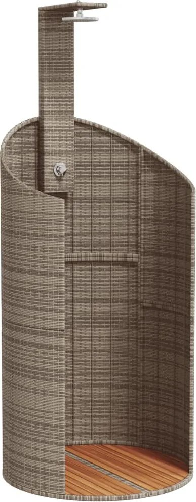 vidaXL Venkovní sprcha 100 x 100 x 241,5 cm polyratan a akácie [368214] Barva: Béžová