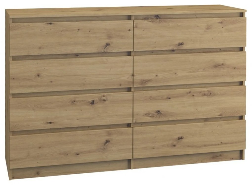 Komoda Malva 8 zásuvek 140 - dub artisan
