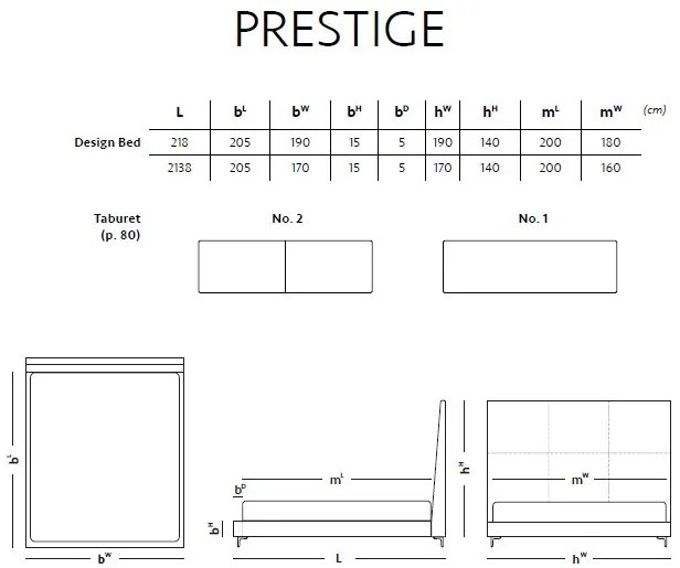 Materasso Čalouněná postel PRESTIGE boxspring ROZMĚR: 2x (100x200) cm - boxspring