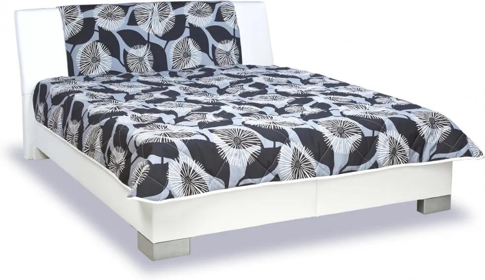Zvýšená čalouněná postel s úložným prostorem Leontýna  PROKOND, 180x200 cm