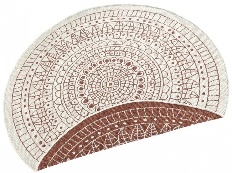 Hanse Home, Kusový koberec Twin-Wendeteppiche 103102 creme terra kruh – na ven i na doma, 140x140 (průměr) kruh, oranžová, chodba / předsíň