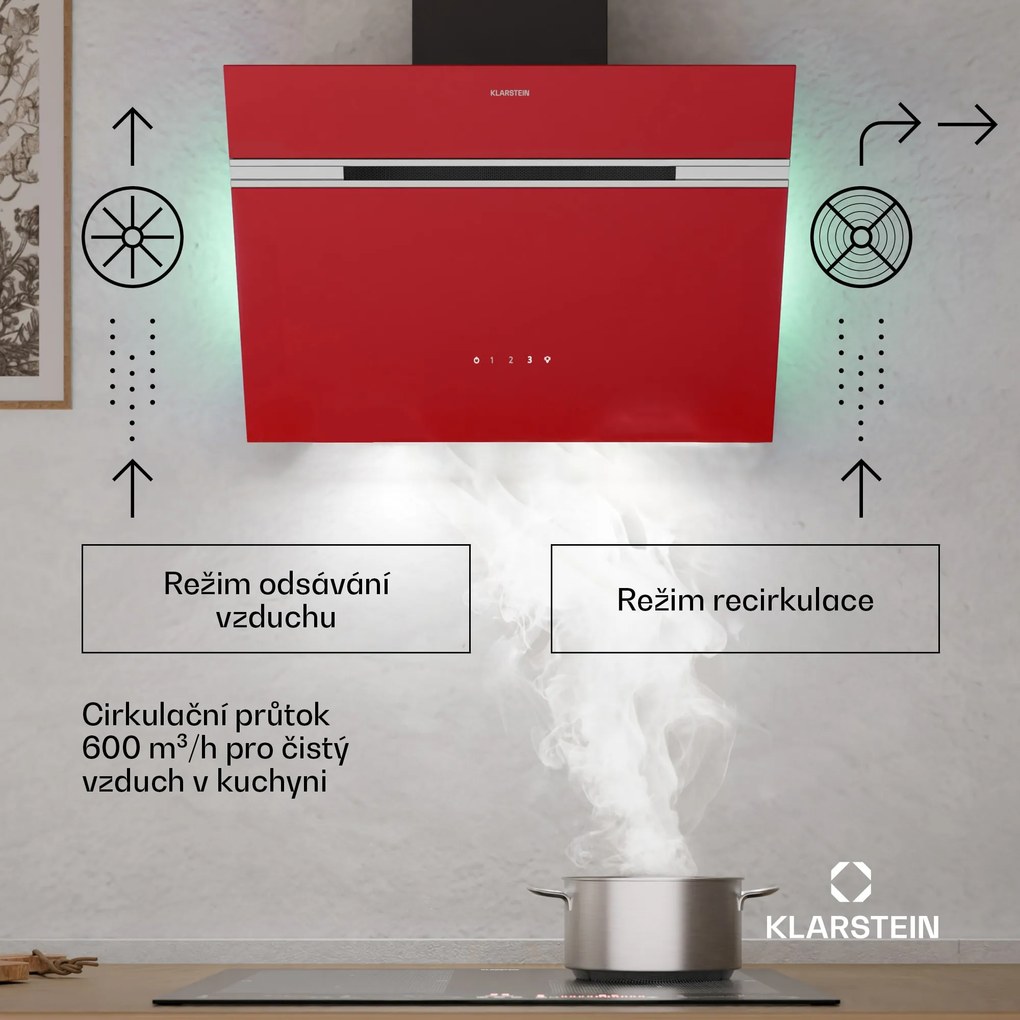 Klarstein Alina digestoř | 60 cm | 600 m³/h | Tichá | EEK A