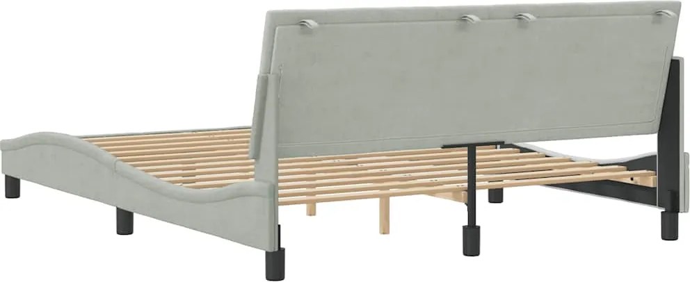 Rám postele bez matrace Hanko světle šedý 160 x 200 cm samet 3207855