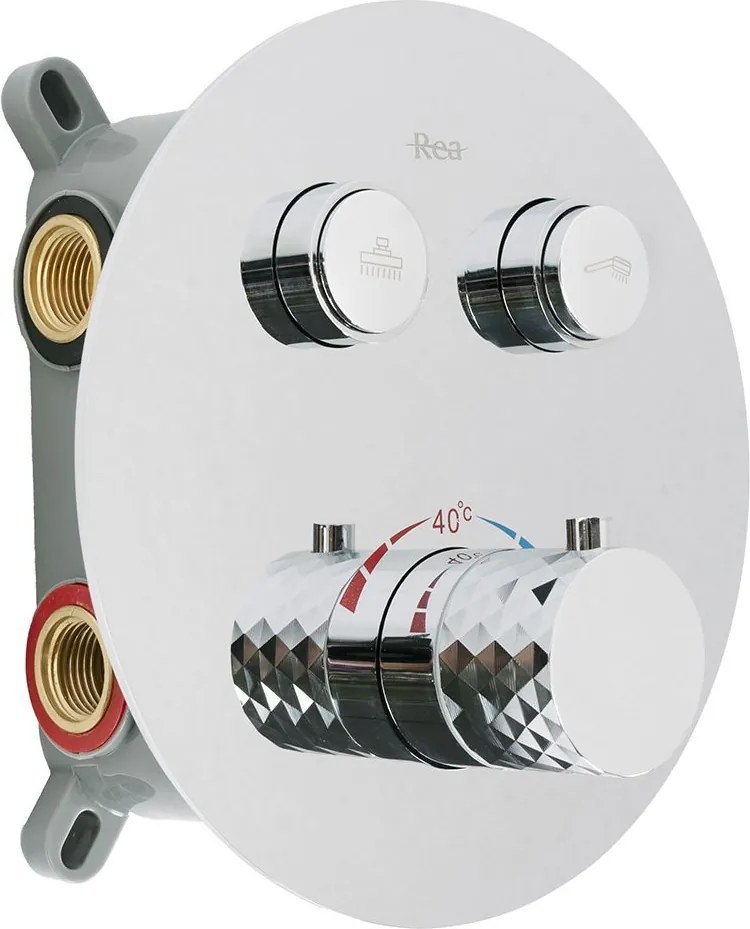 Rea Lungo Diamond, podomítková sprchová souprava s termostatickou baterií + BOX, REA-P6967