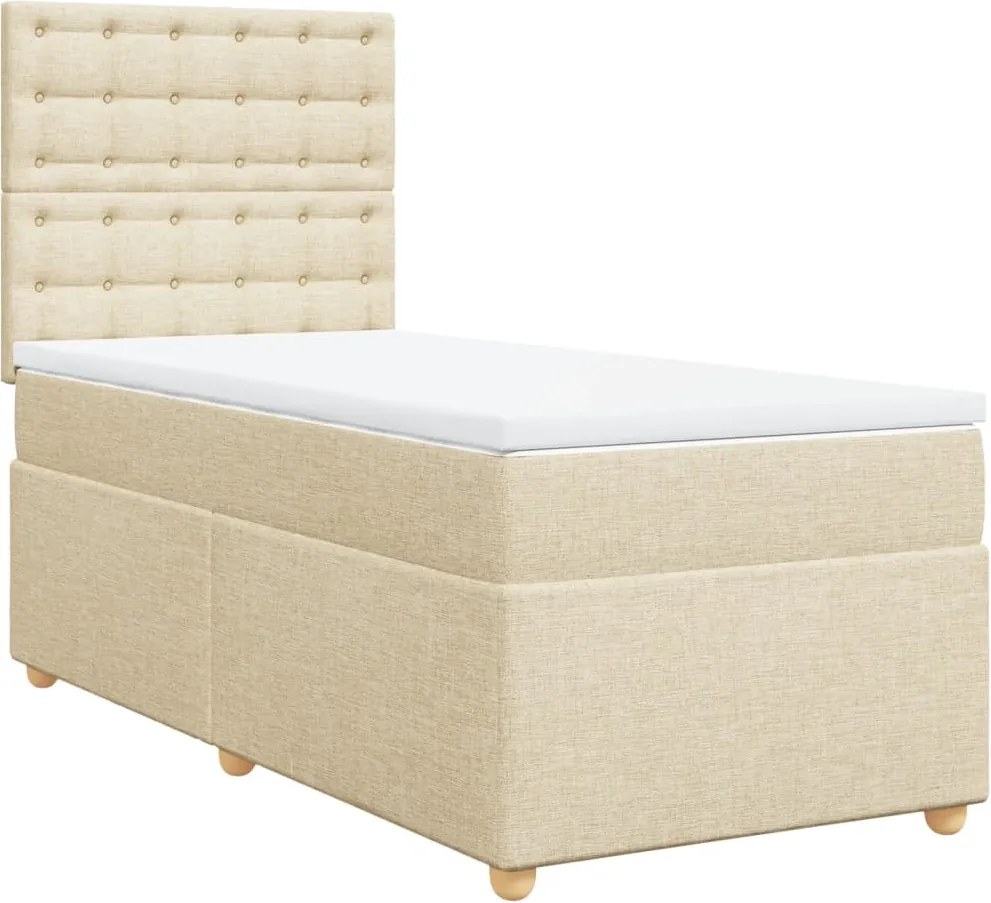 Box spring postel s matrací krémová 90x190 cm textil 3293454