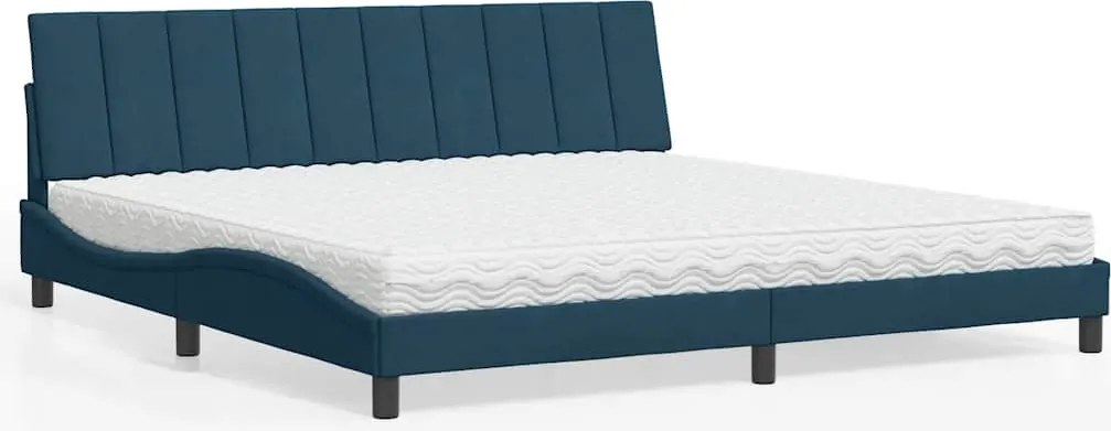 Postel s matrací Hanko modrá 200 x 200 cm samet 3208620