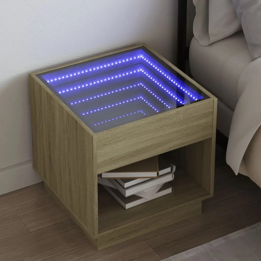 Noční stolek s Infinity LED dub sonoma 50 x 50 x 50 cm 3284086