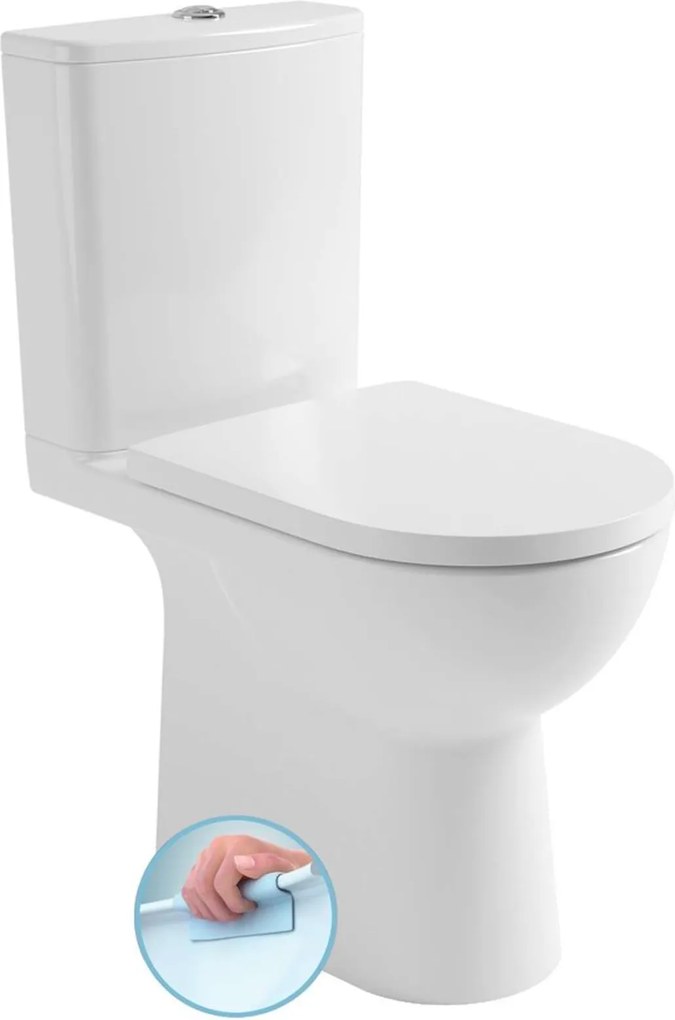 Aqualine Talamo - WC kombi, vario odpad, Rimless, bílá PB107WR