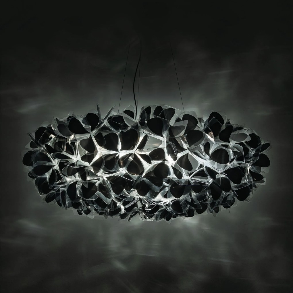 Slamp Clizia Mama Non Mama Black 130, designové svítidlo s černým kabelem, 15x12W E27, prům. 130cm