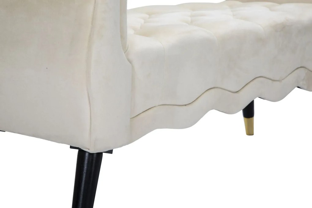 Lavice Paris 120 cm samet béžová/zlatá