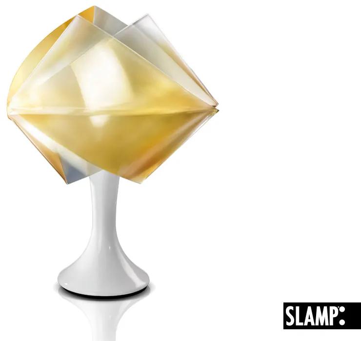 Slamp Gemmy prisma table color, stolní lampa z lentiflexu, zlatá, 1x40W, výška 33cm