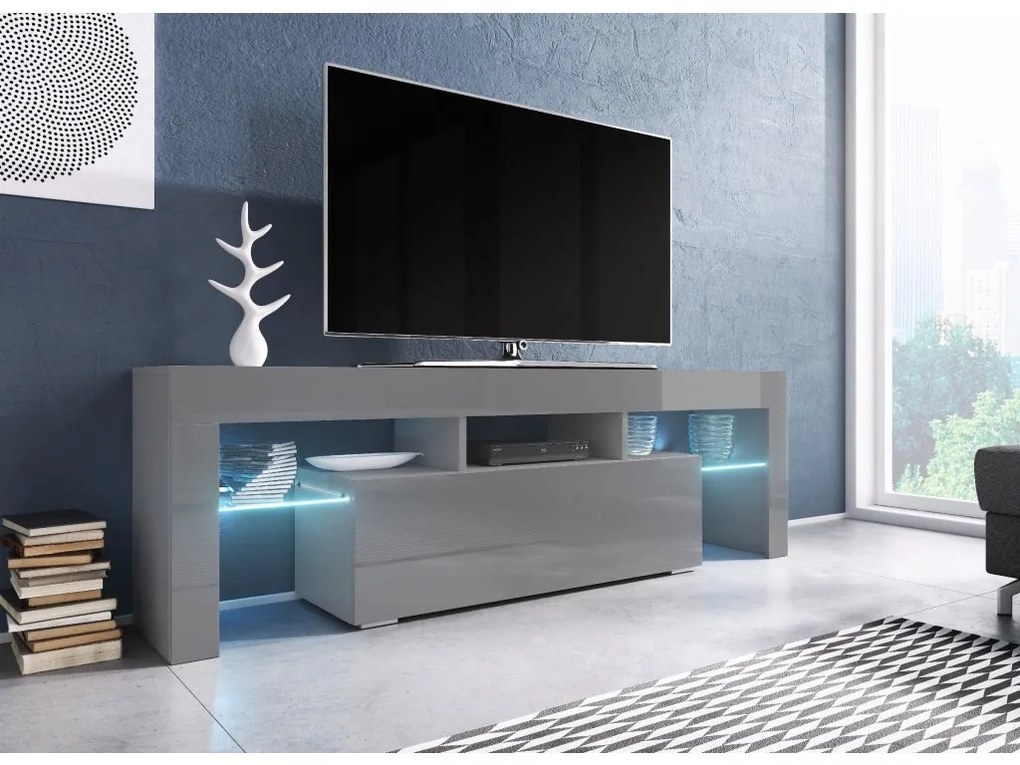 Cama Televizní stolek TORO 138 Barva nábytku: Šedý lesk