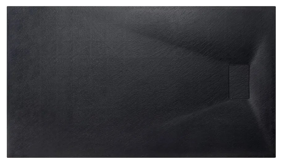 Besco Obdélníková sprchová vanička z SMC kompozitu VEXO BLACK R 100x80 (120x80, 120-180x90) Rozměry (cm): 100x80
