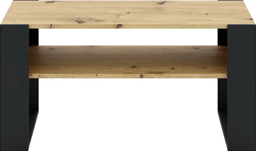 Konferenční stolek, dub artisan/černá, CARA 1