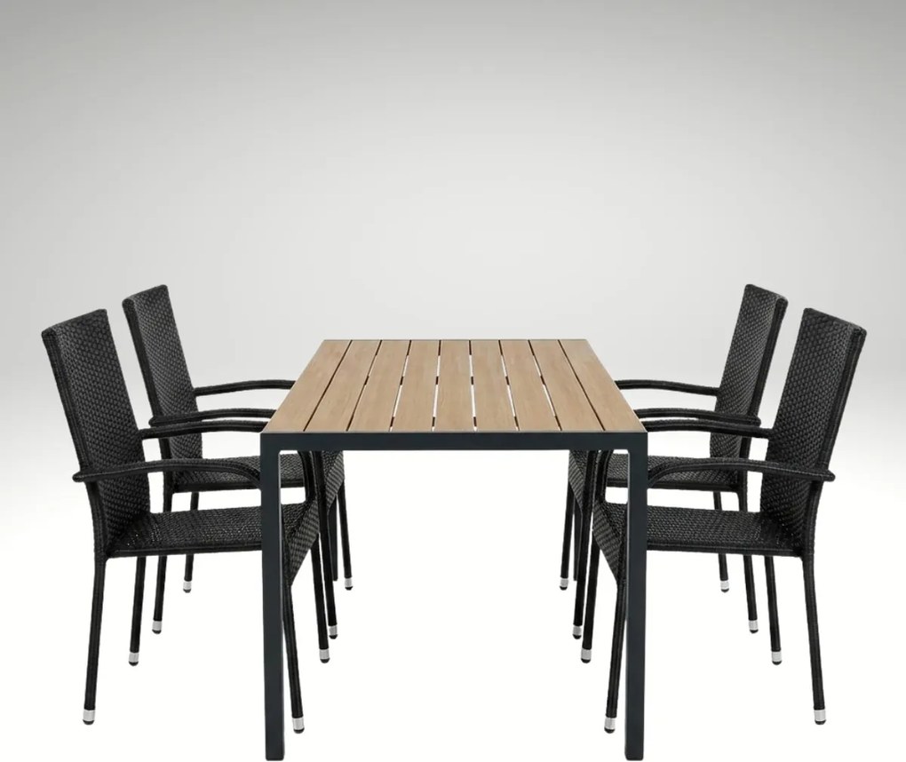 Vikio Zahradní ratanový set 150x90 pro 4 osoby DT255-P přirodní