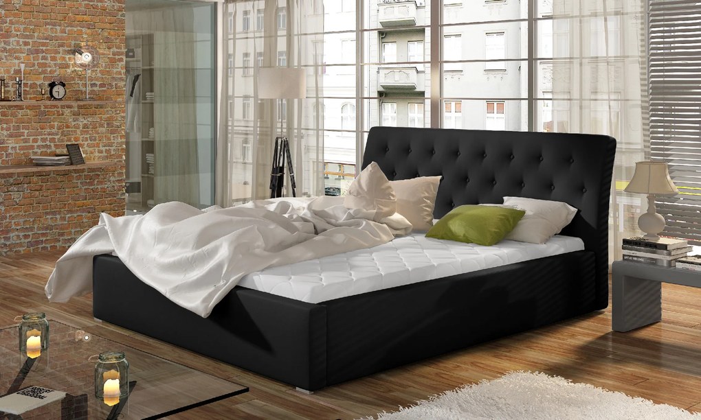 Eltap Čalouněná postel Milano Materiál a barva potahu: Soft 11 - černá, Rozměry (cm): 160x200
