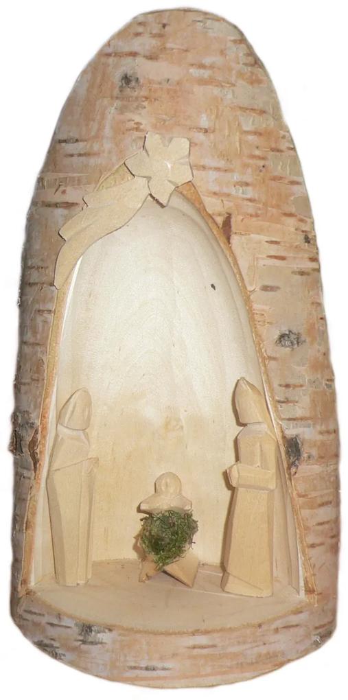 dřevěný vánoční dřevěný betlém mini bříza