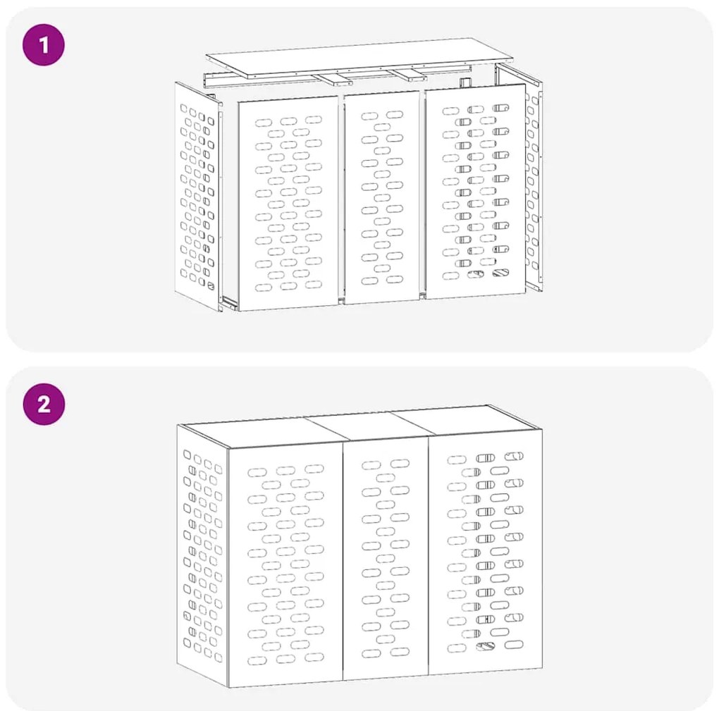 vidaXL Ochrana klimatizace Antracit 110 x 50 x 80 cm Ocel