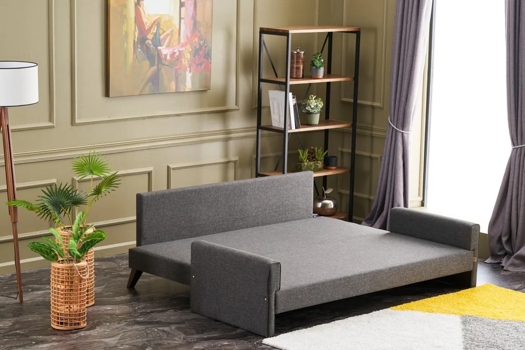 Hanah Home Rozkládací pohovka BELLA antracit 208 cm 825BLC2575