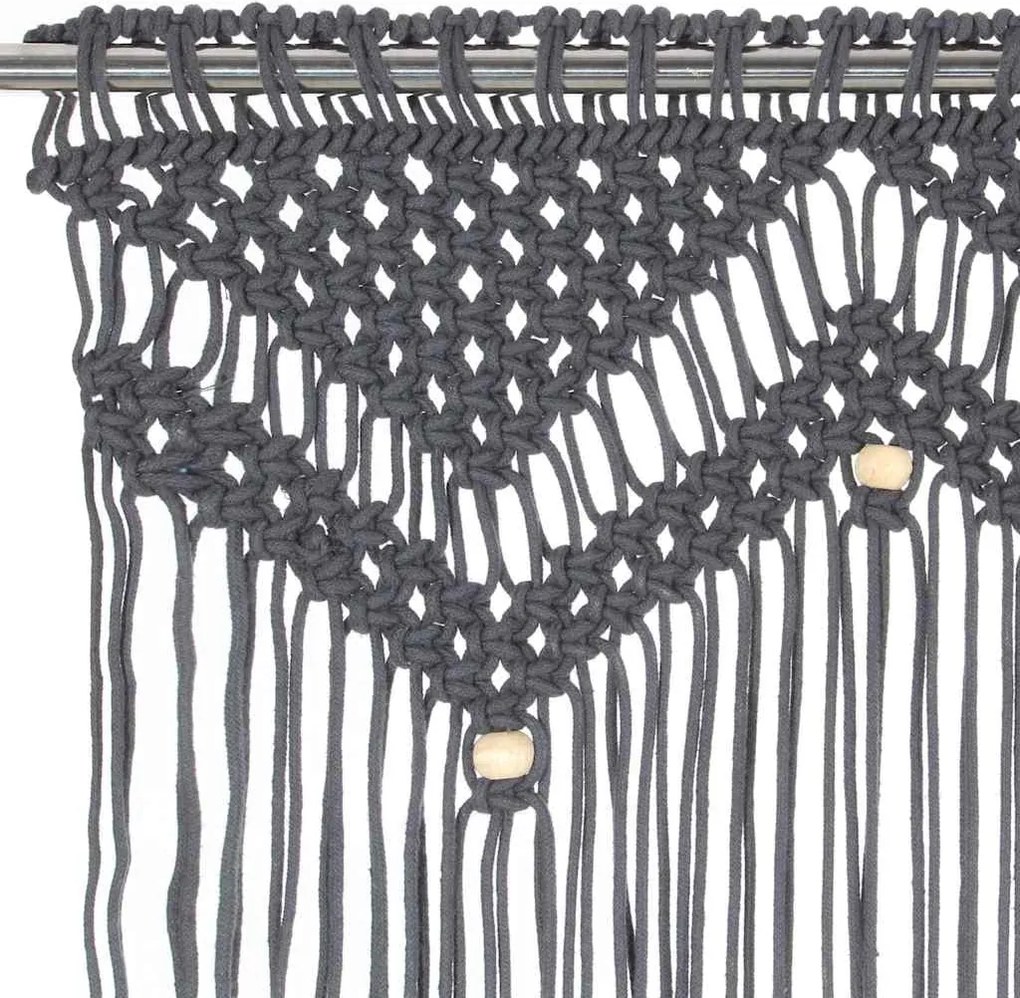 Macramé závěs antracitový 140 x 240 cm bavlna 323992