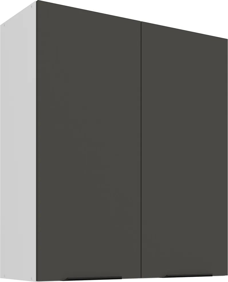 ARIA po | horní skříňka 80 G-90 2F policová | 80 cm | VYSOKÁ | ANTI FINGERPRINT povrch | bílá/šedá grafit