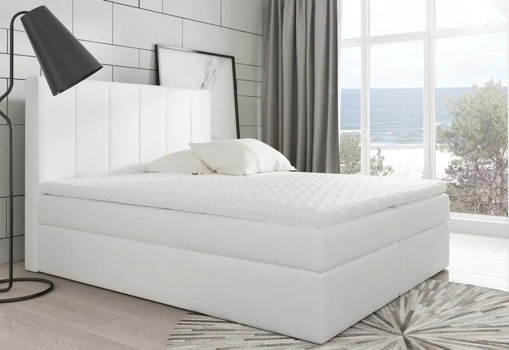 Čalouněná postel BONO + topper, 160x200, Madryt Cayenne 21510