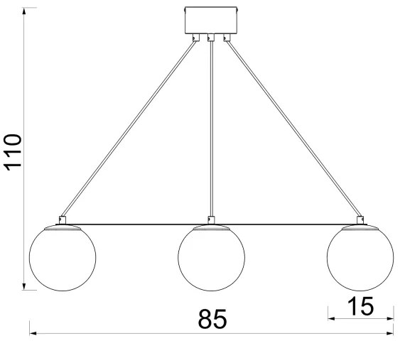 Lustr na lanku BALLO 3xE27/15W/230V černá/bílá