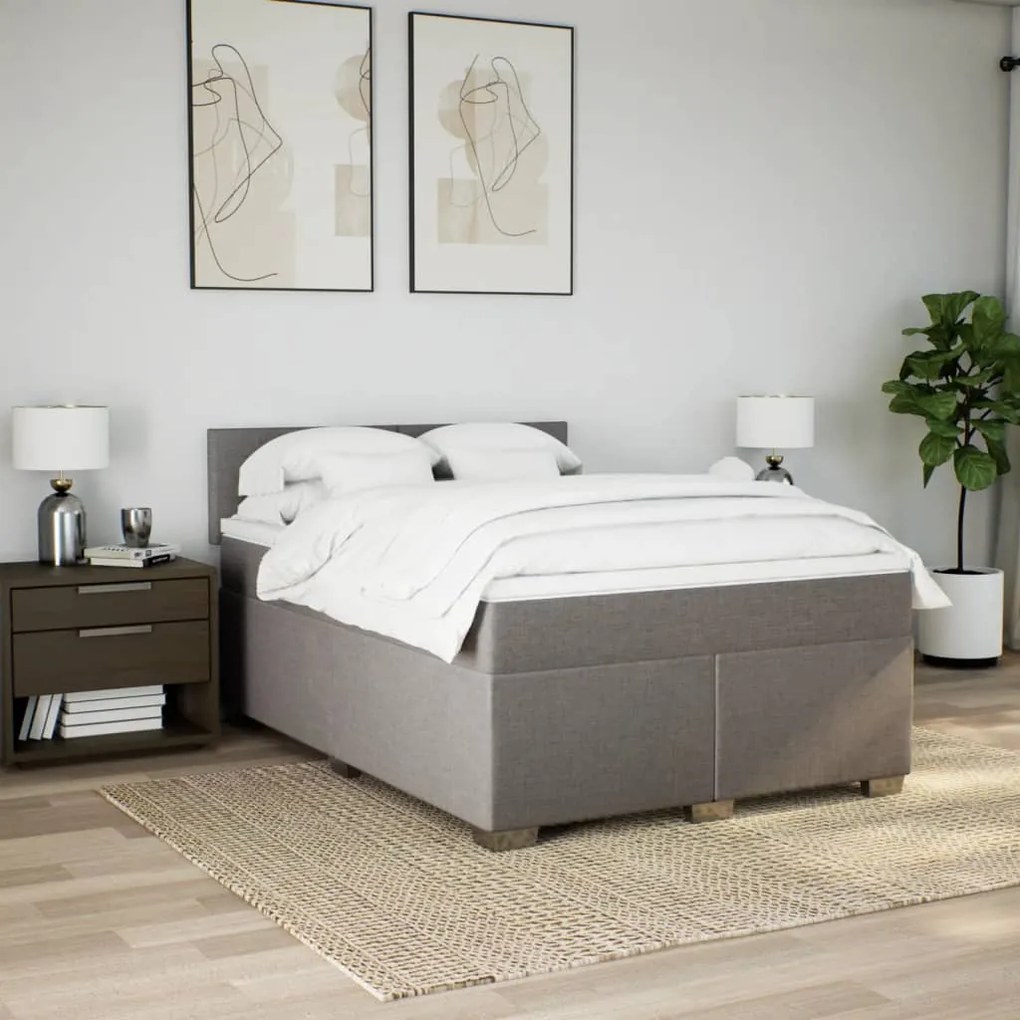 Box spring postel s matrací taupe 140x200 cm textil 3285908