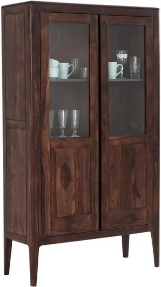 Ručně vyráběná dvoudveřová vitrína ze dřeva sheesham Kare Desgin Brooklyn Walnut