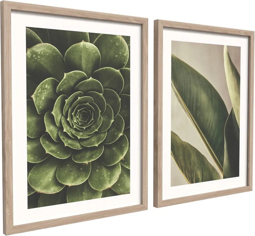 Tištěné obrazy v sadě 2 ks s rámem 30x40 cm Beauty Green – Styler
