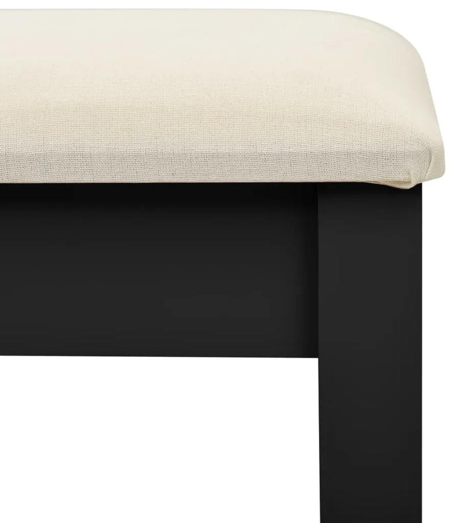 vidaXL Toaletní stolek se stoličkou černý 65x36x128 cm pavlovnia MDF