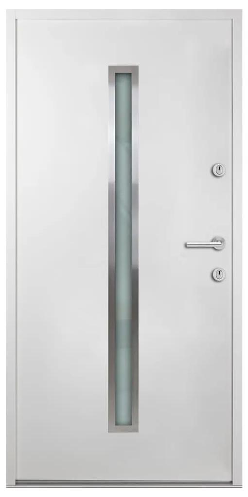 Vchodové dveře bílé 100 x 200 cm hliník,  3190521