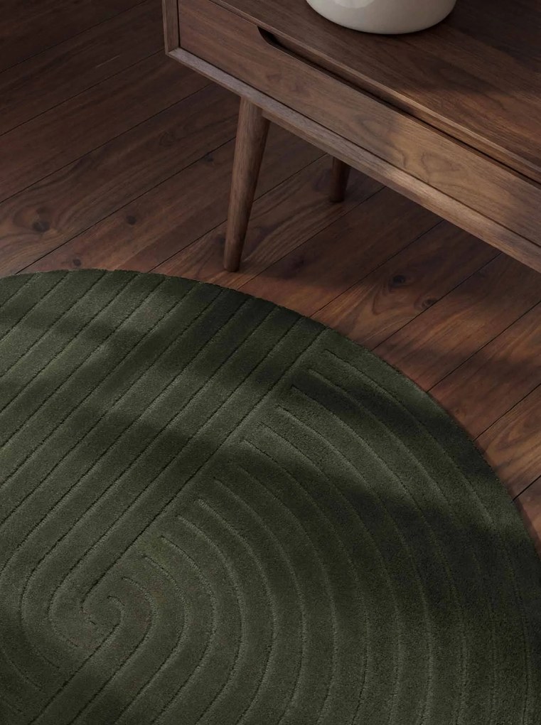 Vikosa, Kusový koberec Vikosa Arcura 106271 Dark Green kruh, 150x150 (průměr) kruh, zelená, ložnice