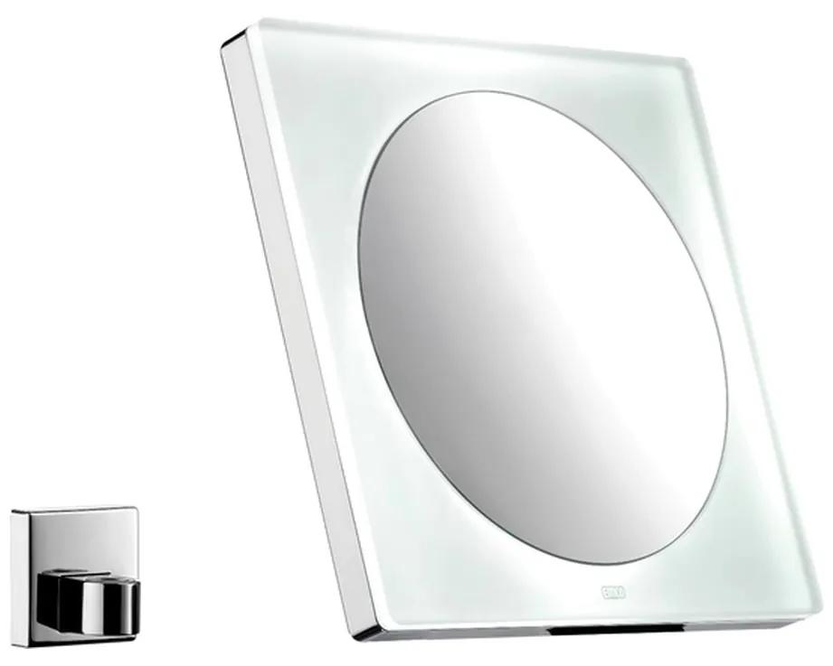 Emco Cosmetic mirrors Prestige - Kosmetické zrcadlo s LED osvětlením napájené z baterie, 3 násobné zvětšování, chrom 109600122