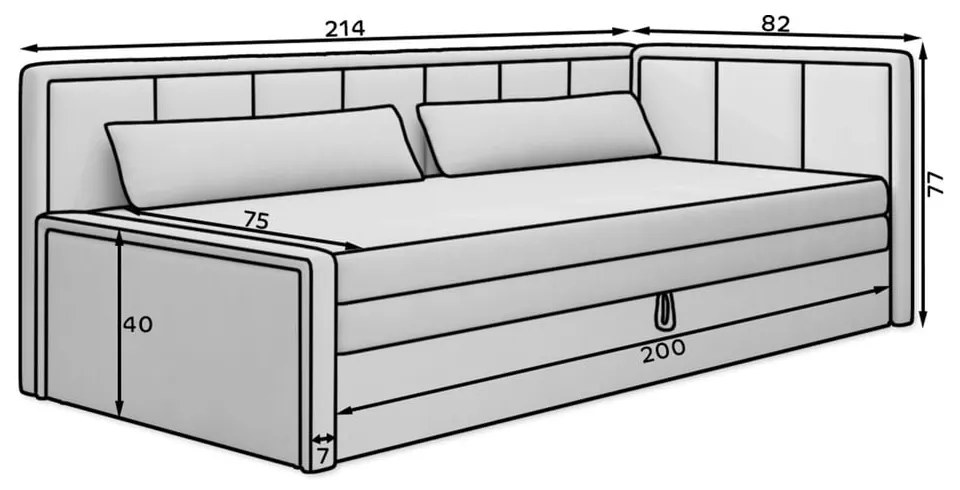 Růžová žinylková rozkládací/s úložným prostorem pohovka 214 cm Fulgeo – ELTAP