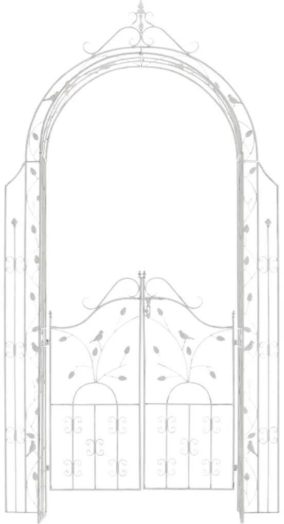 Pergola na popínavé rostliny GS22232 s brankou - Antik bílá