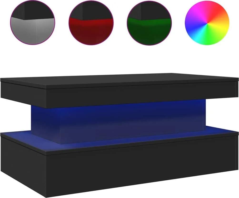 vidaXL Konferenční stolek s LED osvětlením 90 x 50 x 40 cm [839848] Barva: šedá sonoma