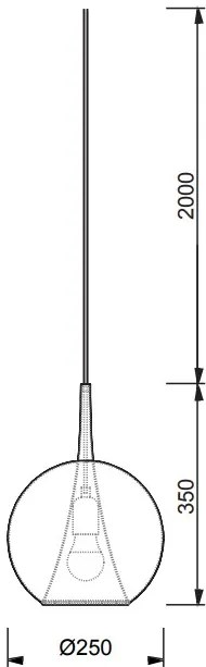 Mantra Elsa, závěs ve tvaru koule z měděného skla 1xE27, průměr 25cm