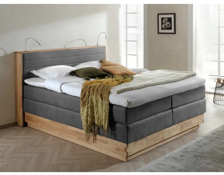 Postel boxspring 160x200 Minnesota šedá